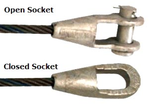 Wire Rope with Socket Ends | Wedge Socket Assemblies - Rope Services Direct