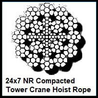 24x7 compacted tower crane hoist rope | Rope Services Direct